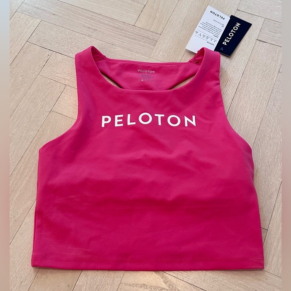 Peloton | Tops | Peloton Cadent Twist Back Crop Tank In Pink Punch ...